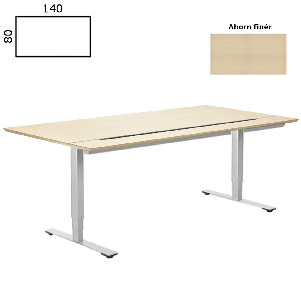 Delta slide hæve sænkebord med 2-delt bordplade